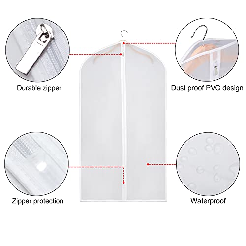 Zilink Hanging Garment Bag Lightweight Suit Bags Dust-Proof (Set of 6) with Study Full Zipper for Closet Storage and Travel [Upgraded Version]