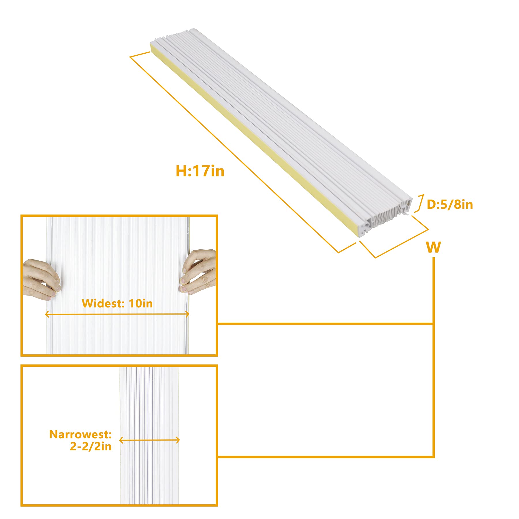 LBG Products Window AC Insulating Side Panel Kit Fits for Window Air Conditioner Units Replacement Screen,17" H x 10" W, 2 Pack,White