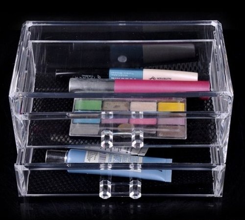 Luxury Acrylic Cosmetic Organizer Makeup Box 2 Drawers 1005-3***