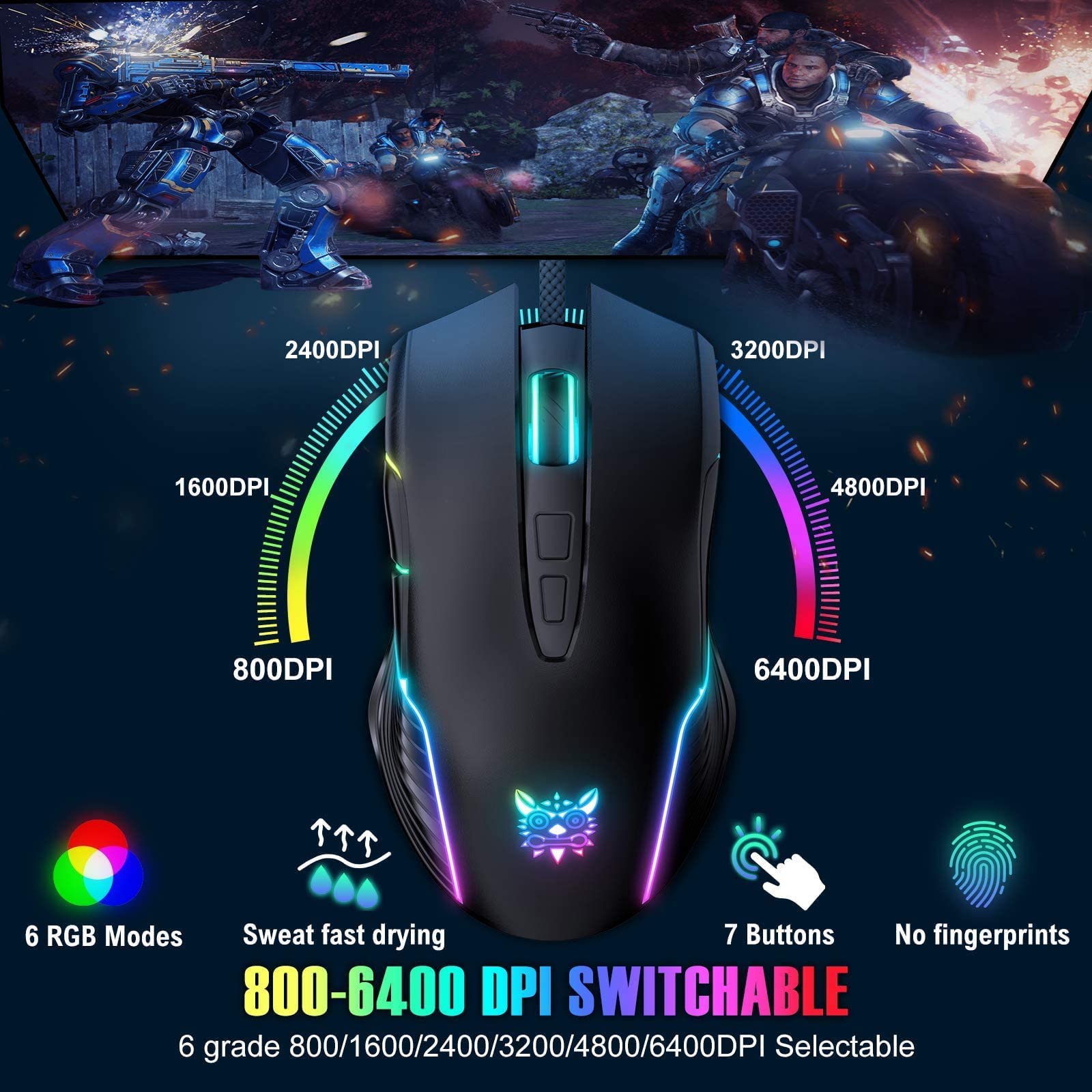 Ajsaki K9 Gaming Headset and 905 RGB Gaming Mice Bundle, 2 Pack