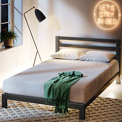 ZINUS Arnav Metal Platform Bed Frame with Headboard / Wood Slat Support / No Box Spring Needed / Easy Assembly, Twin