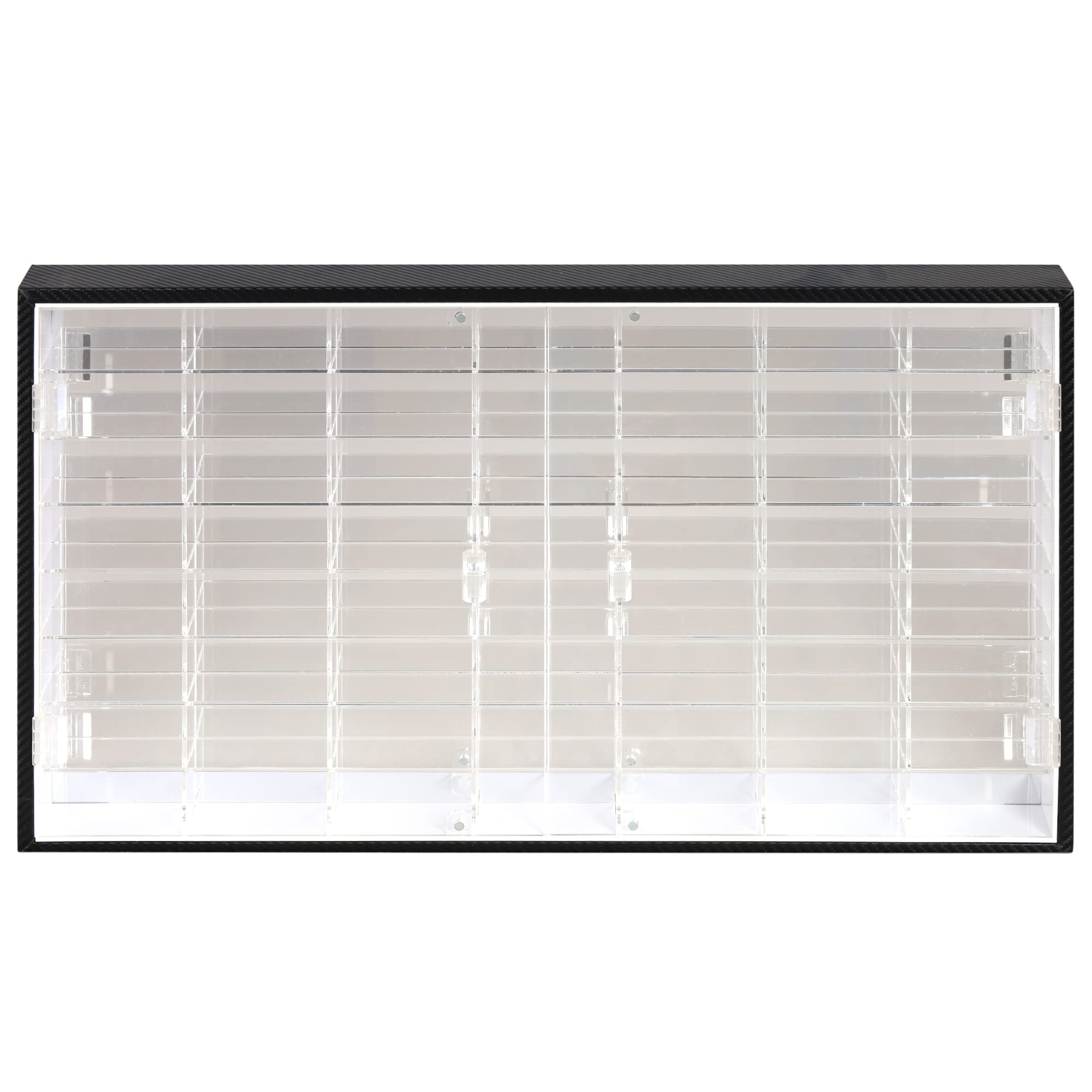 DisplayGifts 1/64 Scale Toy Cars Hot Die-cast Wheels Matchbox Display Case Storage Cabinet Shelf Rack for 56 Slots - 2 Doors, 23.5 X 15 X 2 inches