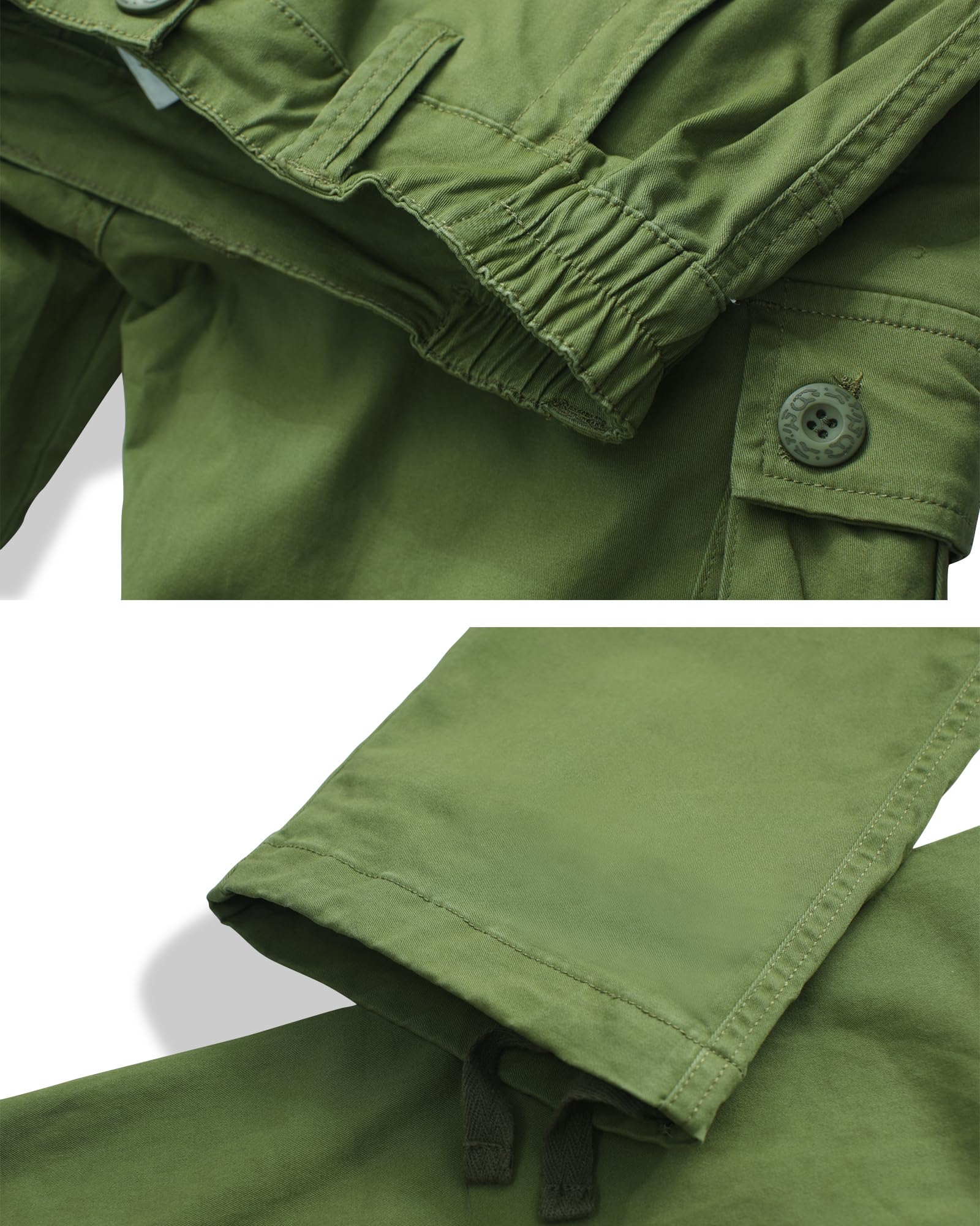 AKARMY Womens Cargo Pants with Pockets Outdoor Casual Ripstop Camo Military Combat Construction Work Pants ArmyGreen