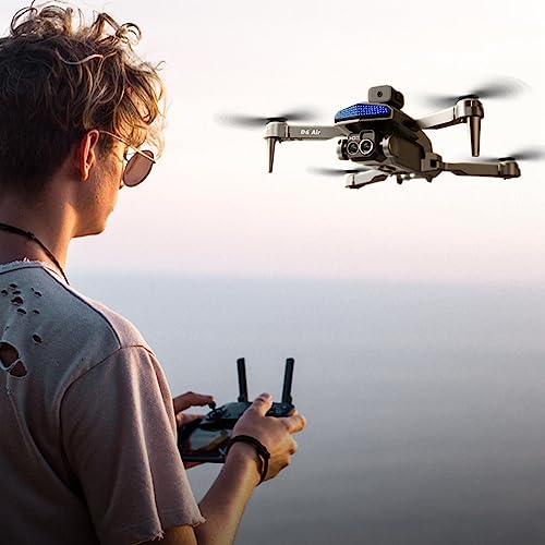 Drone with Camera, Drone With 4K HD Fpv Camera Remote Control Toys Gifts For Boys Girls, Toy Easy to Play, With Altitude Hold Headless Mode One Key Start Speed, 3D Flip (Black)