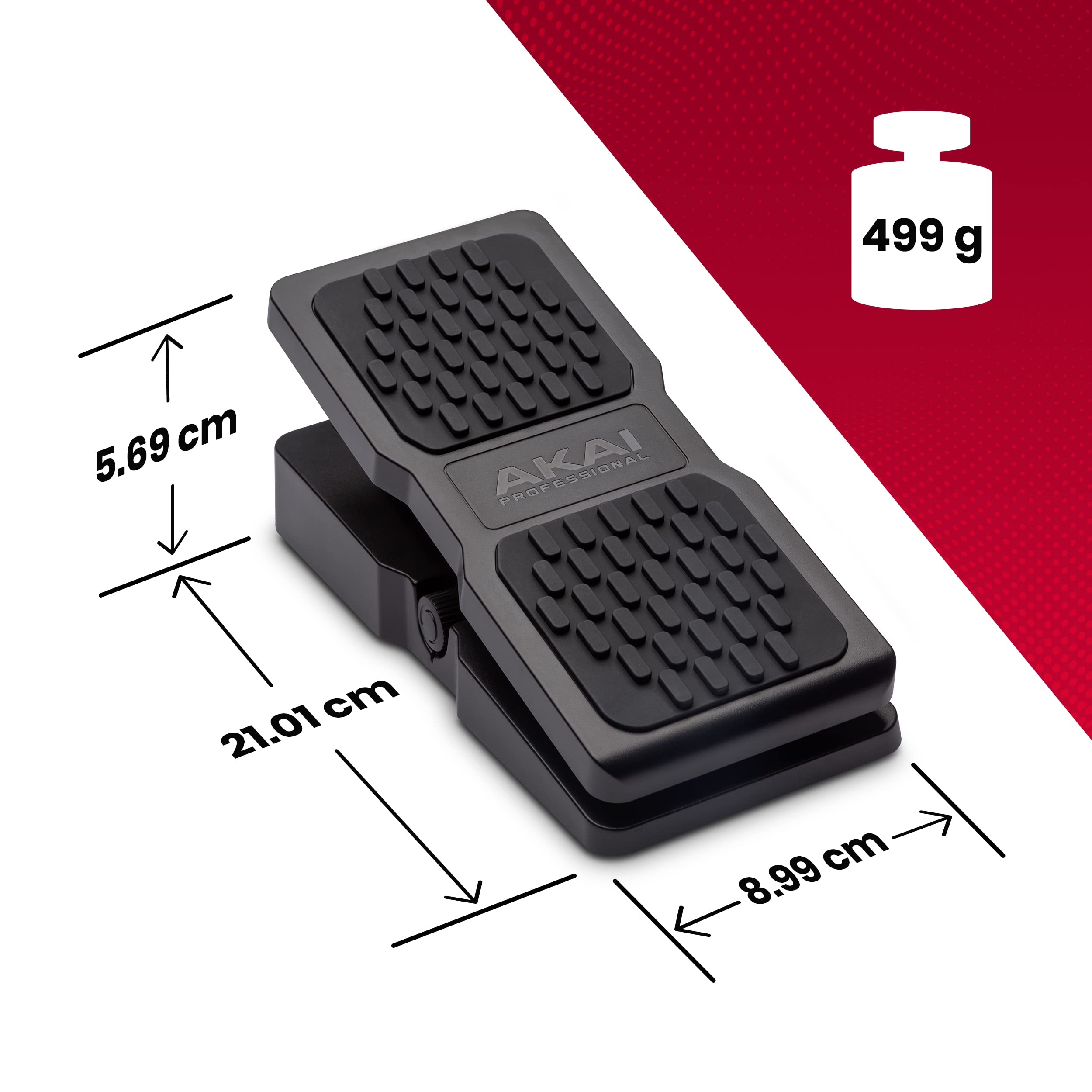AKAI Professional Expression Pedal β Lightweight, Robust, Non Slip Pedal for MIDI Keyboard Controllers, Guitar Supported Effects, with 1.8m Cable