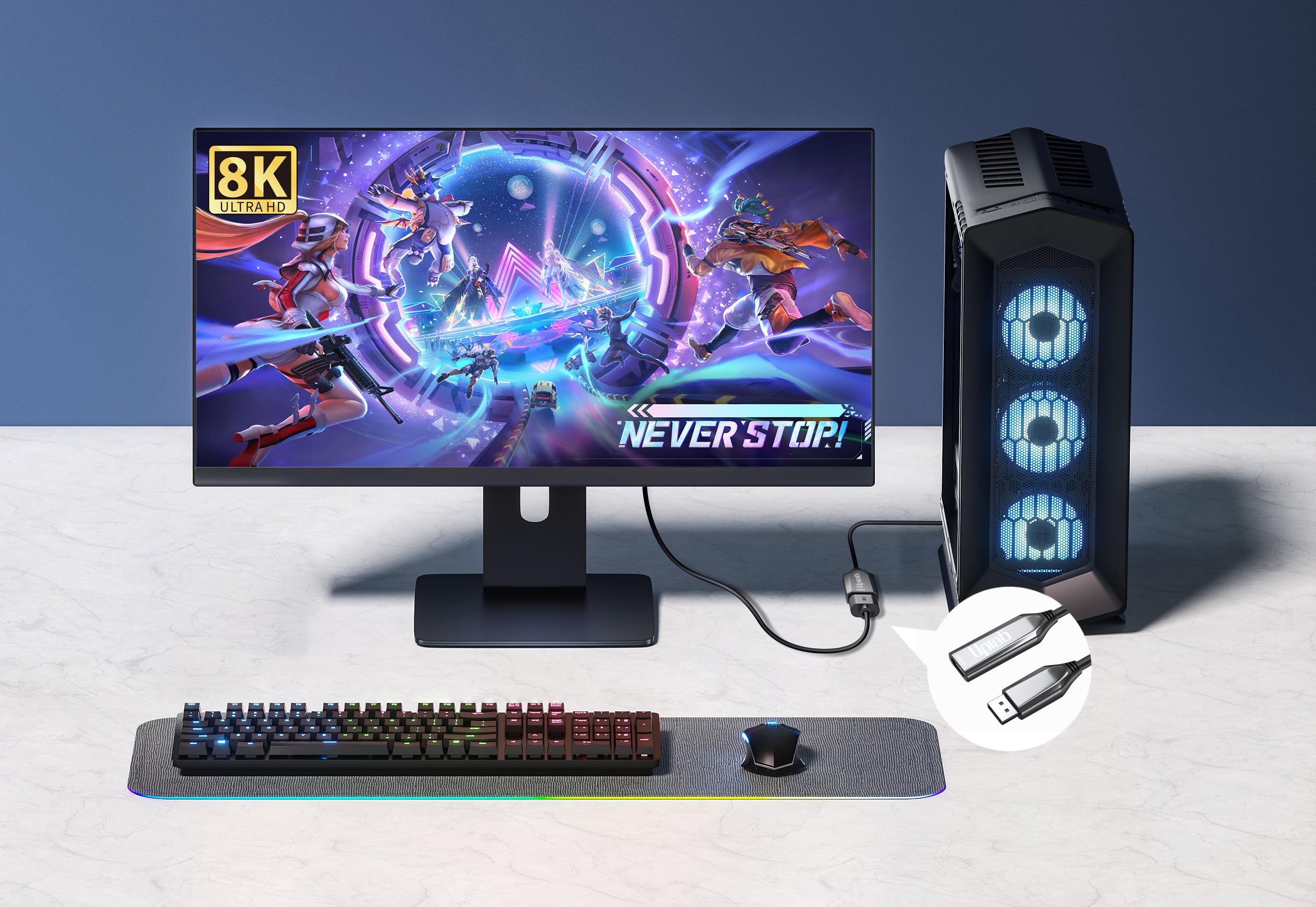 DisplayPort 1.4 to HDMI 2.1 Adapter 8K with HDR (DP 1.4 to HDMI 2.1) Display Port to HDMI Adapter 4k 120Hz up to 8K 60Hz with HDR Support for RTX 4090, RX 6900, Gaming PC, and More