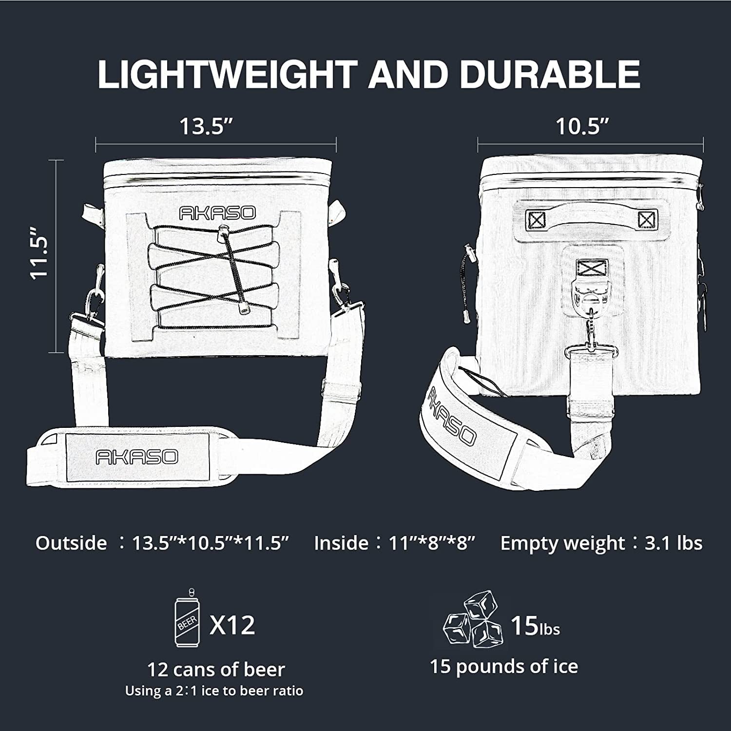 AKASO Backpack Cooler Insulated Leak Proof 36 cans - Perfect Coolers Bags for Camping,Fishing,Hiking or Beach