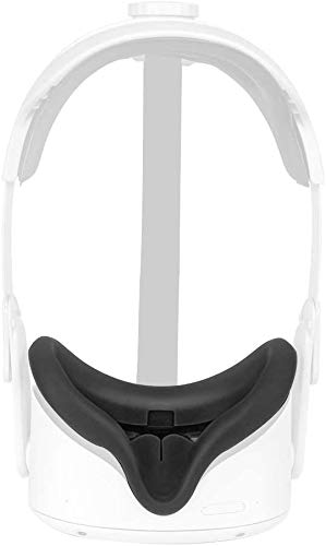 Akaigu Silicone Cover Silicone VR Face Cover with Eye Pad Lens Protect Cover for Oculus Quest 2 Sweatproof Lightproof VR Accessories (Black)