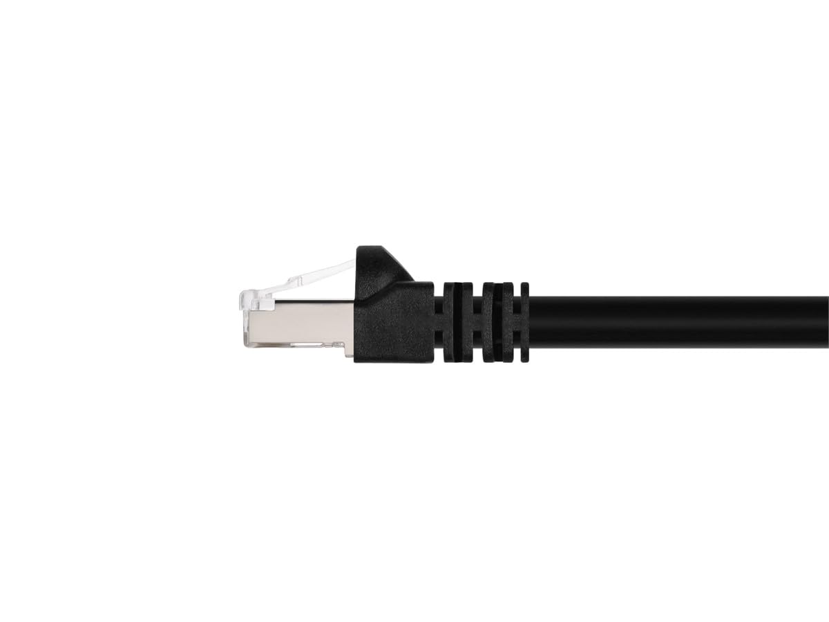 Monoprice - 124360 Cat6A Ethernet Patch Cable - Network Internet Cord - RJ45, 550Mhz, STP, Pure Bare Copper Wire, 10G, 26AWG, 10ft, Black