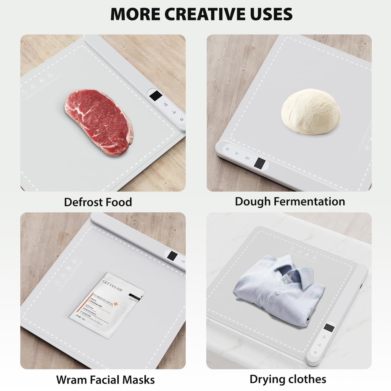 Electric Warming Tray, Food Warming Mat with 3 Level Temperature Settings & 6 Hours Timer, Full Surface Heating Mat Foldable Food Warmers Roll Up Food Warmers for Parties Buffet, Daily Use