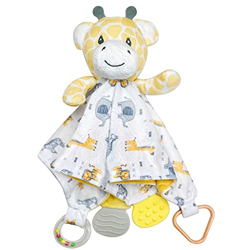 MODERN BABY Security Blanket Loveys for Babies Giraffe Stuffed Taggy Blanket Teether Toy Super Soft