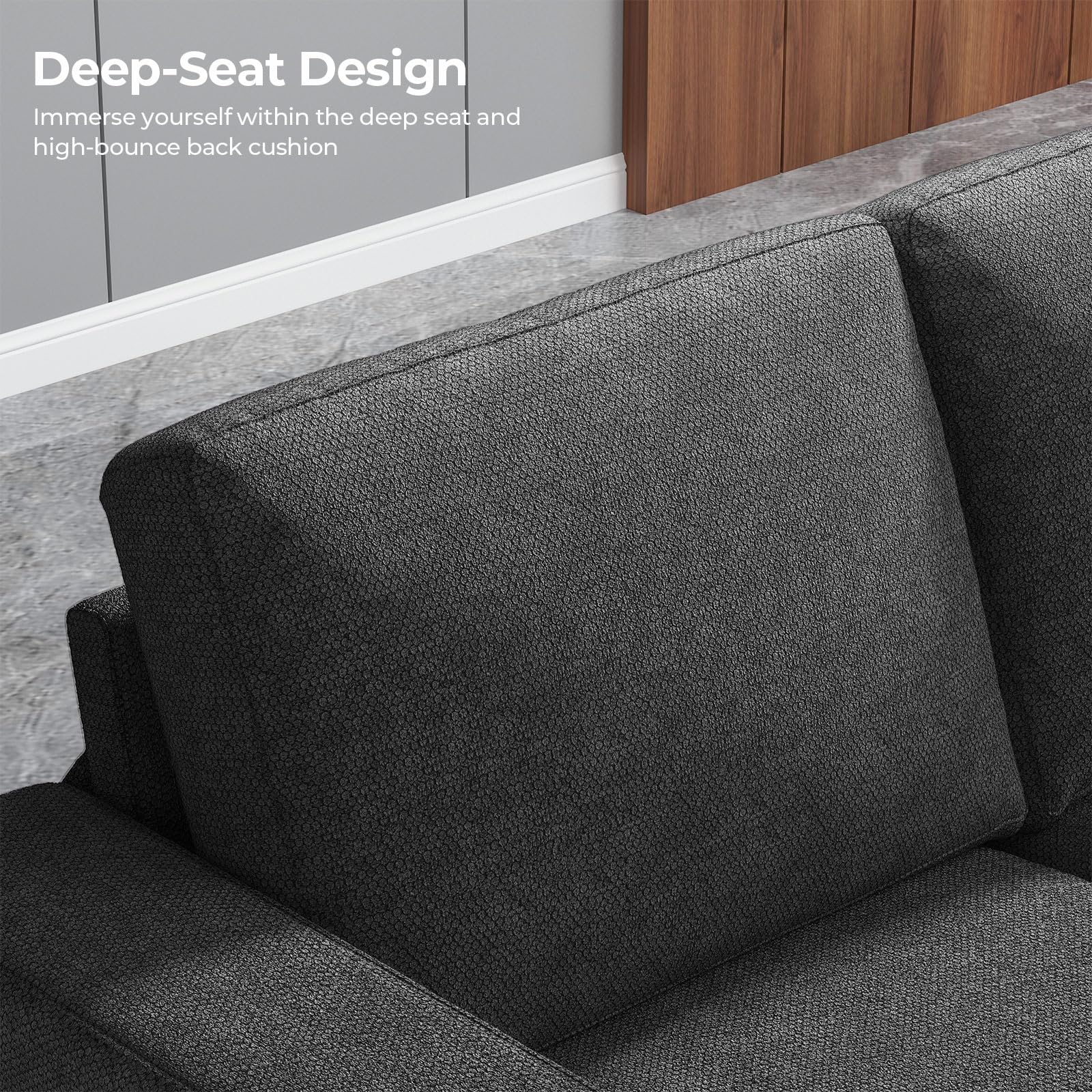 COPIAE 70” Loveseat Couches for Living Room, High Resilience Deep Seat Sofa, Wooden Frame 2 Seat Sofa Couch with Suppleness Armrests& Linen Fabric Cover, Mid Century Modern Comfy Couch for Bedroom