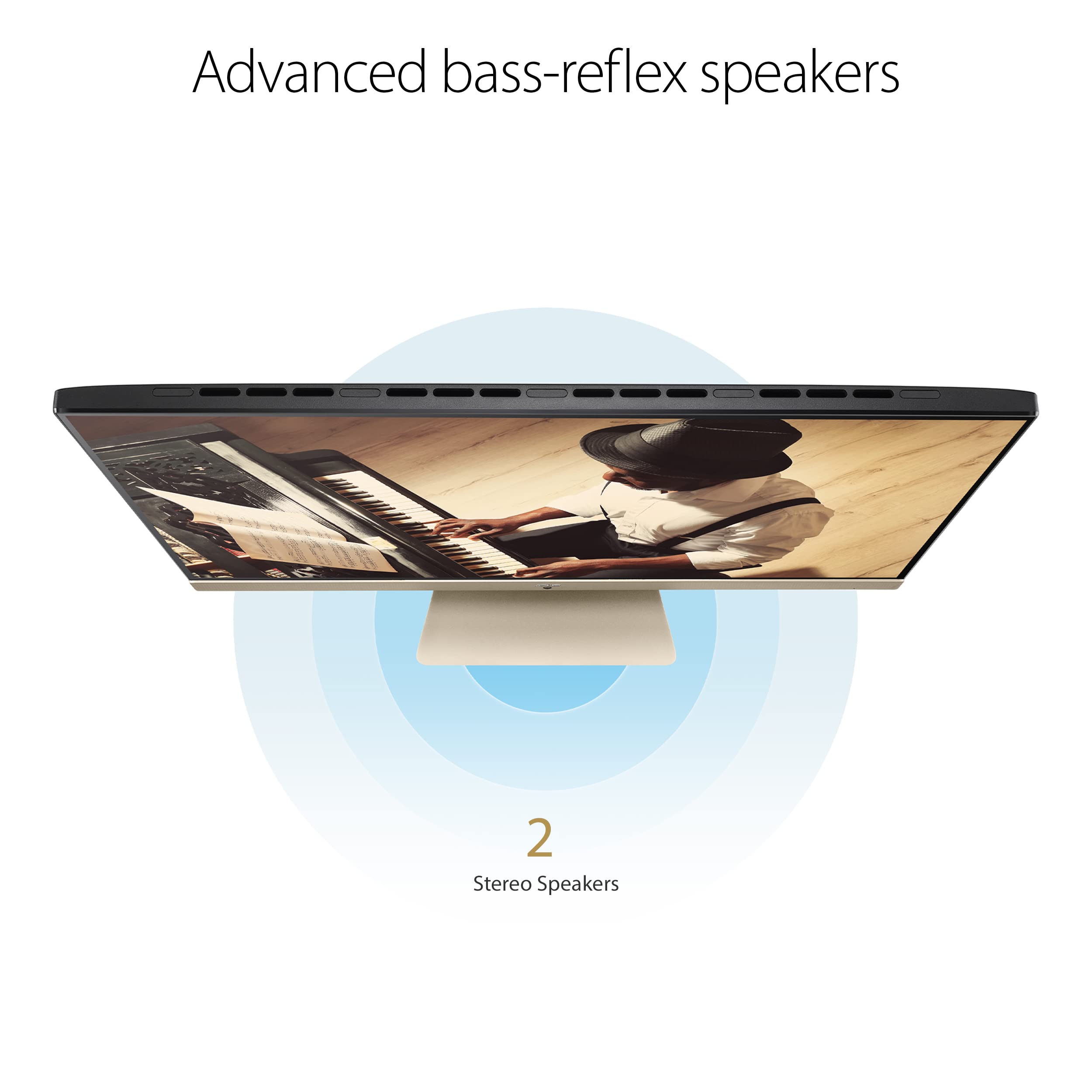 ASUS AiO 27” All-in-One Desktop Computer, AMD Ryan 7 5700U, 27” LED-Backlit Touchscreen Display with NanoEdge Bezel, 16GB DDR4 RAM, 512GB PCIe SSD, Wired Keyboard and Mouse, Black, Windows 11 Home