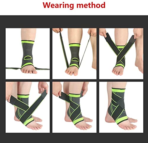 Ankle Brace Protector Sleeves Adjustable,Alleviate Achilles Tendon Pain, Sprain, Sports Injury Healing Stabilizer(blue)