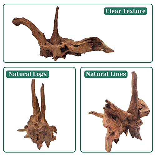 PINVNBY Natural Aquarium Driftwood Assorted Branches Reptile Ornament for Fish Tank Decoration Pack of 3