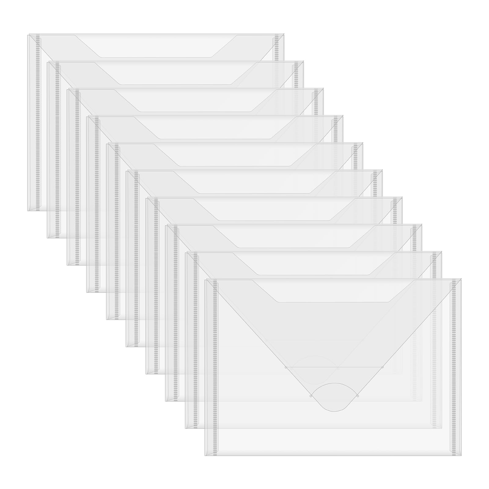 Briartw 10 PACK Storage Bag,Resealable Plastic Envelopes Pockets for Cutting Dies Stencil Crafts Organizer Holder,6x8.75"Clear Storage Envelopes for Clear Stamp,Die Cuts,scrapbook Paper