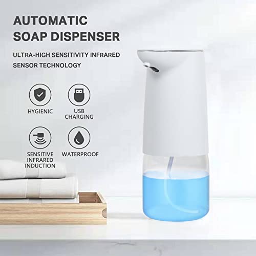 Automatic Soap Dispenser 16.9 oz/500 ml Touchless Hand Free Soap Dispenser with 2 Adjustable Level and Infrared Motion Sensor for Bathroom Kitchen, Home Office, Hotel and Outdoor