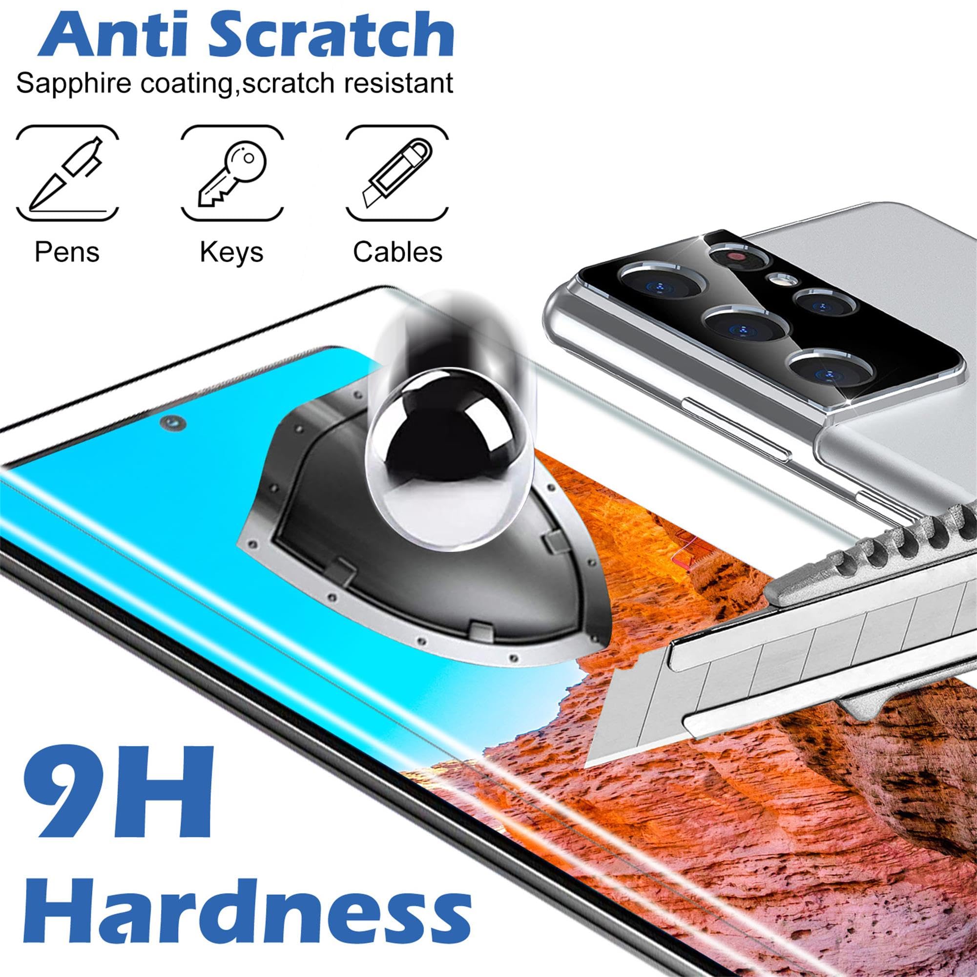 Arshek [2+2 Pack] Screen Protector for Samsung Galaxy S20/S20 5G, 9H Tempered Glass, Ultrasonic Fingerprint Compatible,3D Curved, HD Clear, Bubble-Free for Galaxy S20 Glass Screen Protector
