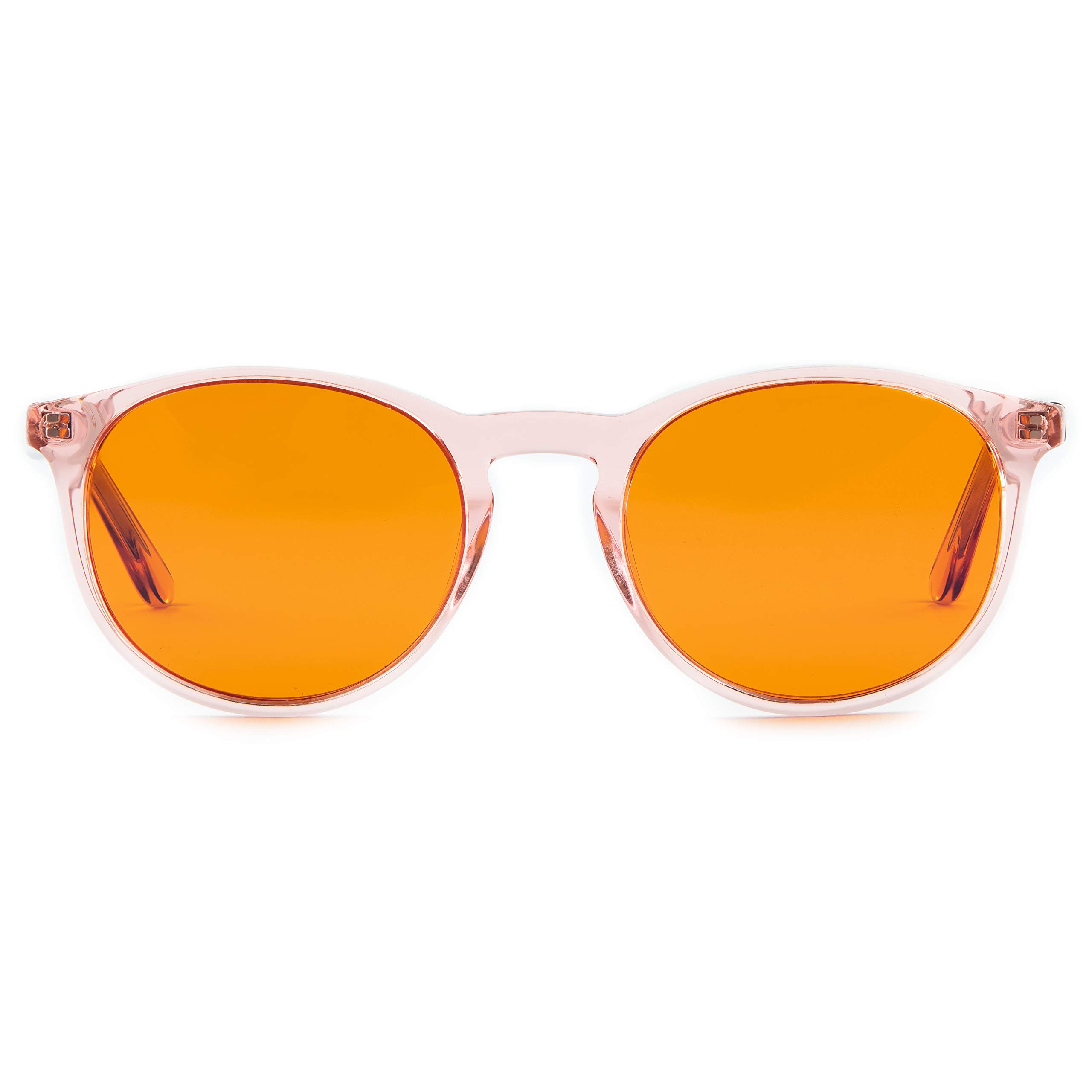 Amber Blue Light Blocking Glasses for Sleep - Computer Glasses - Orange Blue Light Glasses - Amber Glasses to Block Blue Light - Sleep Glasses Blue Light Blocking - Round Blue Blockers for Men & Women