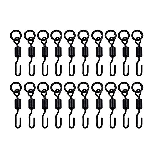 Awakingdemi 20x Spinner Swivel for Ronnie Rig Carp Fishing Tackle Tool Accessories Black