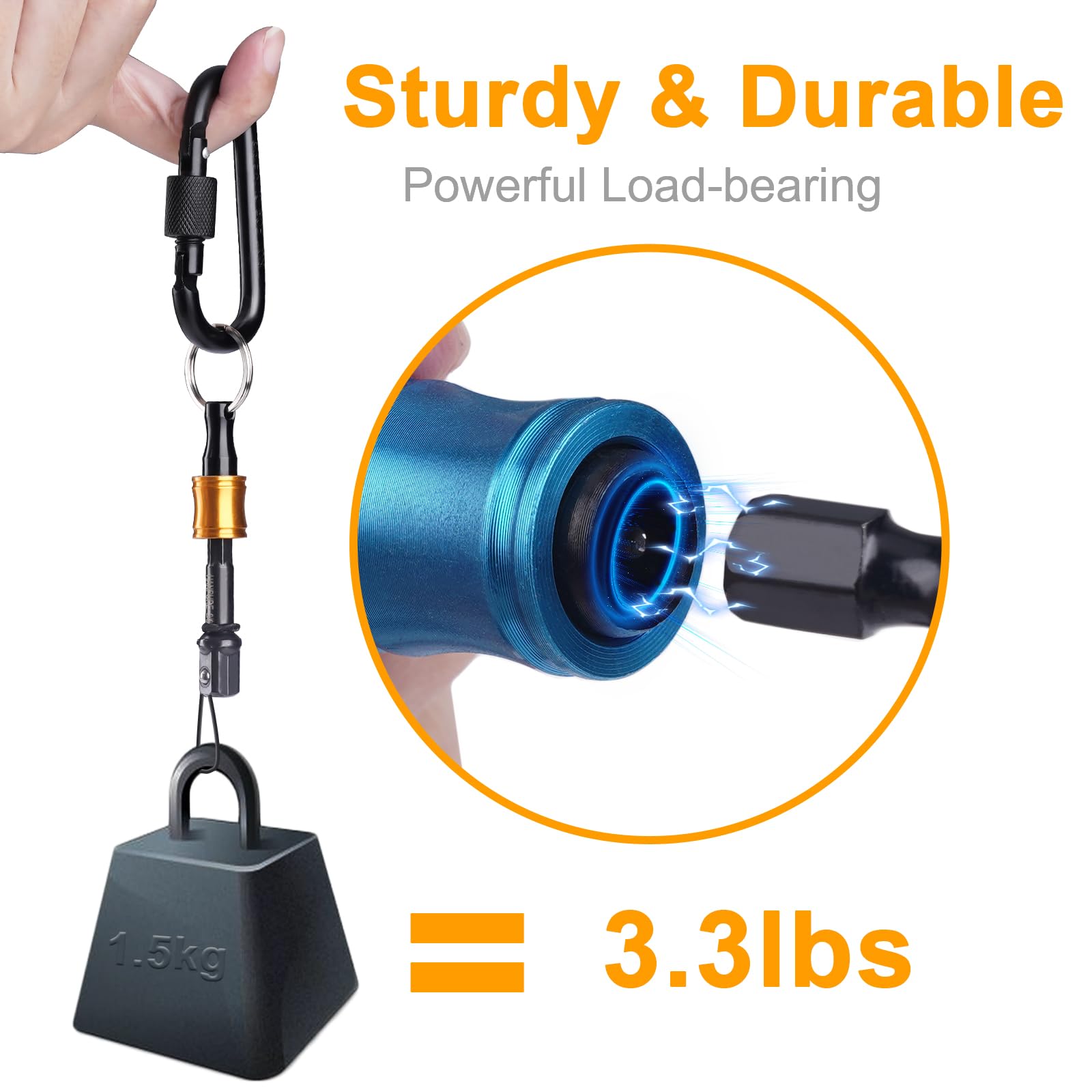 Bit Holder Stocking Stuffers for Men Gifts for Christmas Cool Gadgets Tool 1/4 Hex Shank Socket Magnetic Screwdriver Bit Holder Keychain Impact Driver Extension Bar Birthday Gifts Ideas for Dad Adult