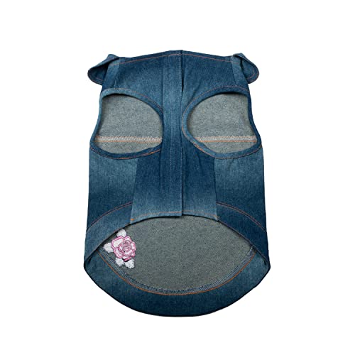 Dolly Doggy Parton Blue Denim Jacket with Collar for Dogs, Dog Apparel