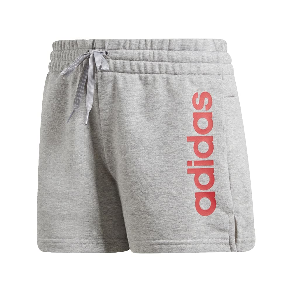 adidas Women's Essentials Linear Shorts, Legacy Red Melange/White,XS