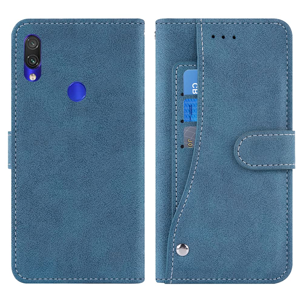 Asuwish Compatible with Xiaomi Redmi Note 7/7Pro Wallet Case and Tempered Glass Screen Protector Flip Cover Credit Card Holder Stand Cell Accessories Phone Case for Redme Note7 Pro 7s Women Men Black
