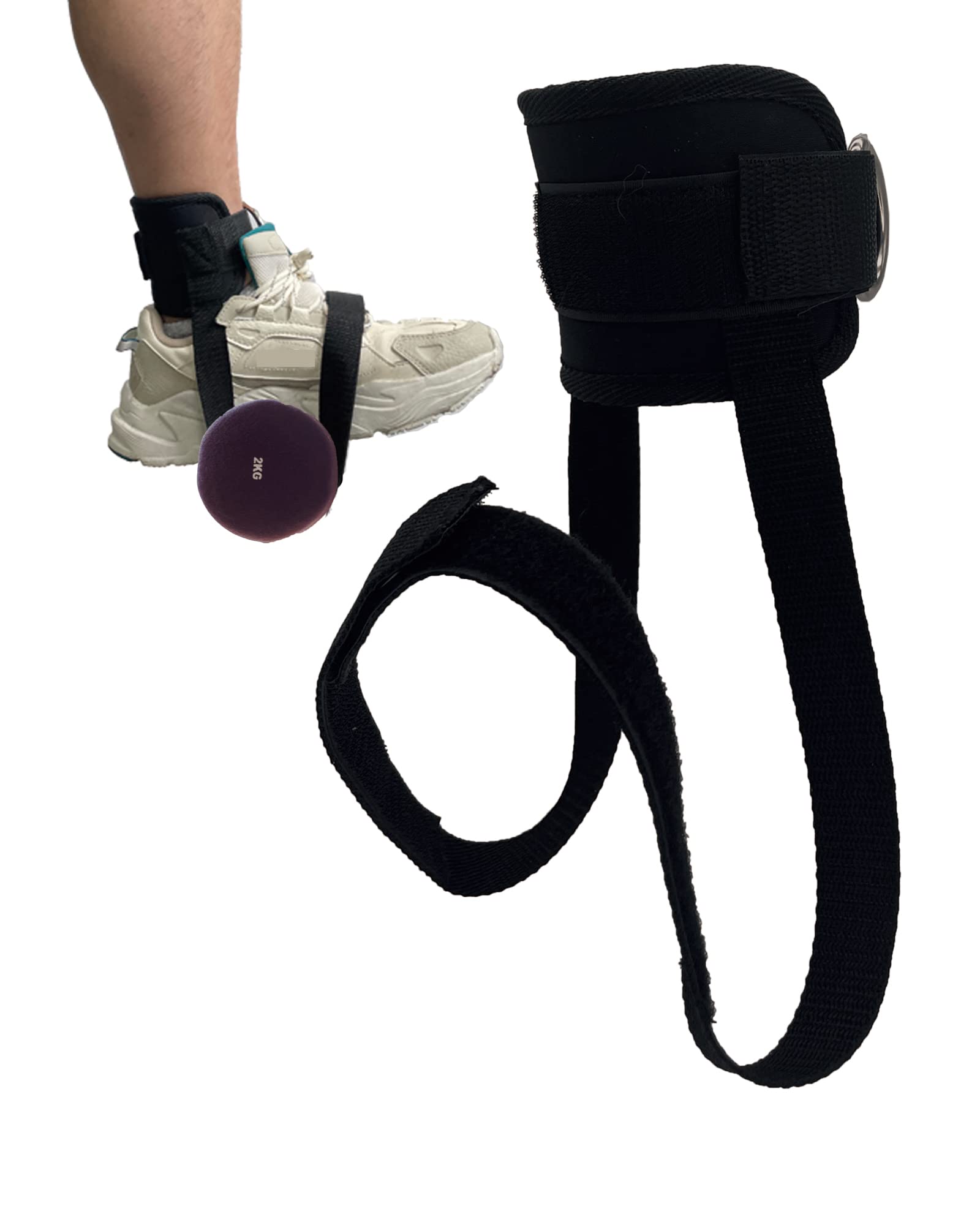 Ankle Straps Weight Lifting Shoe Attachment, Kickback Ankle Attachments Strap for Cable Machine Working Out, Foot Weights for Exercise, Gym Ankle Straps(BLACK)