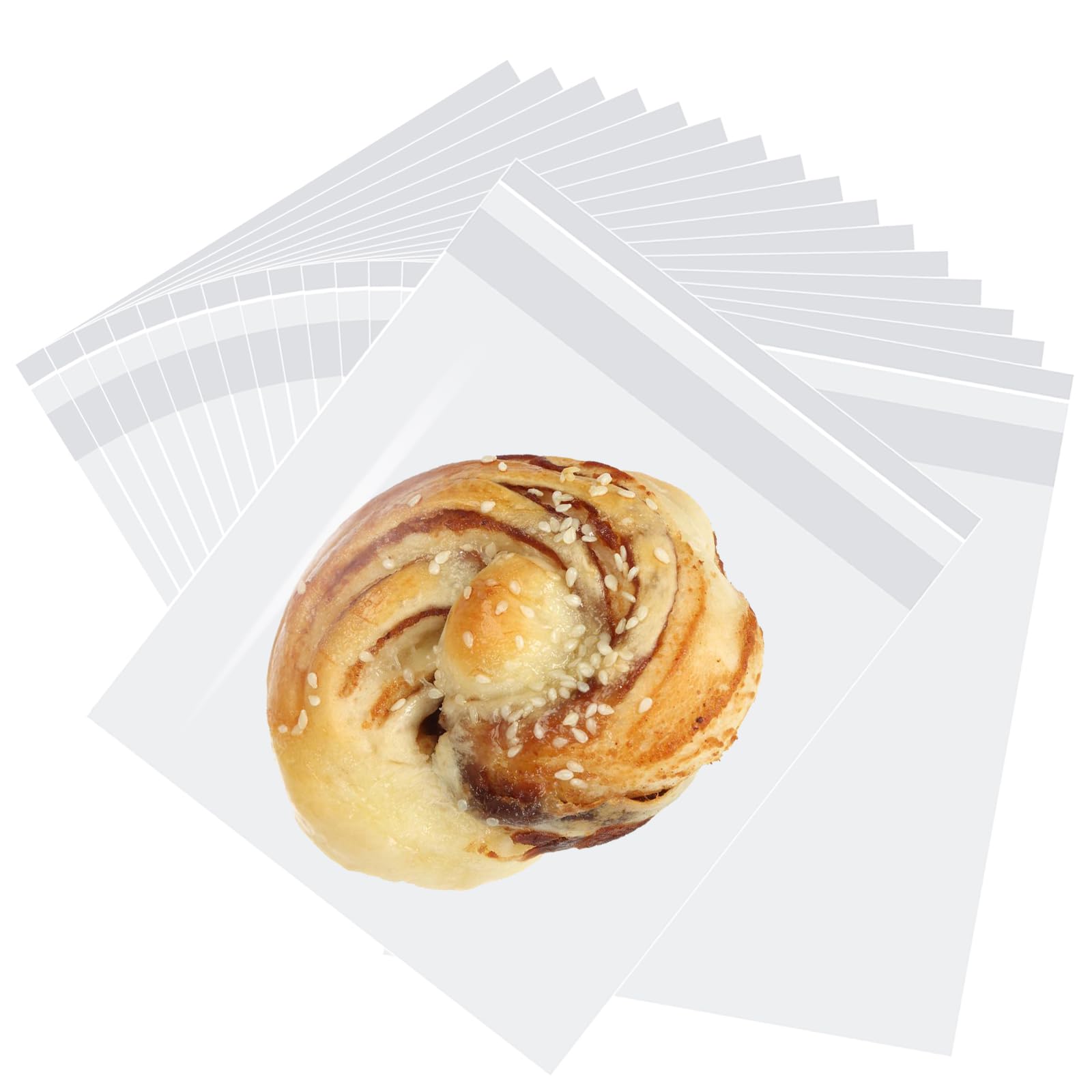 Djpoaug 200 Pcs Clear Cellophane Bags Transparent Plastic Bags Self Sealing Self Adhesive Cookie Bags for Small Candy Treats Packaging Poly Bags - 5x5 Inch