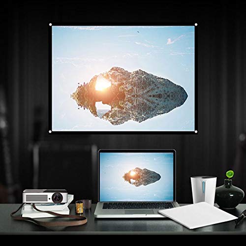 APAINI Projection 60-100 Inch Portable Foldable Non-Crease White Projector Curtain Projection Screen 4:3 (Size : 72 inch)