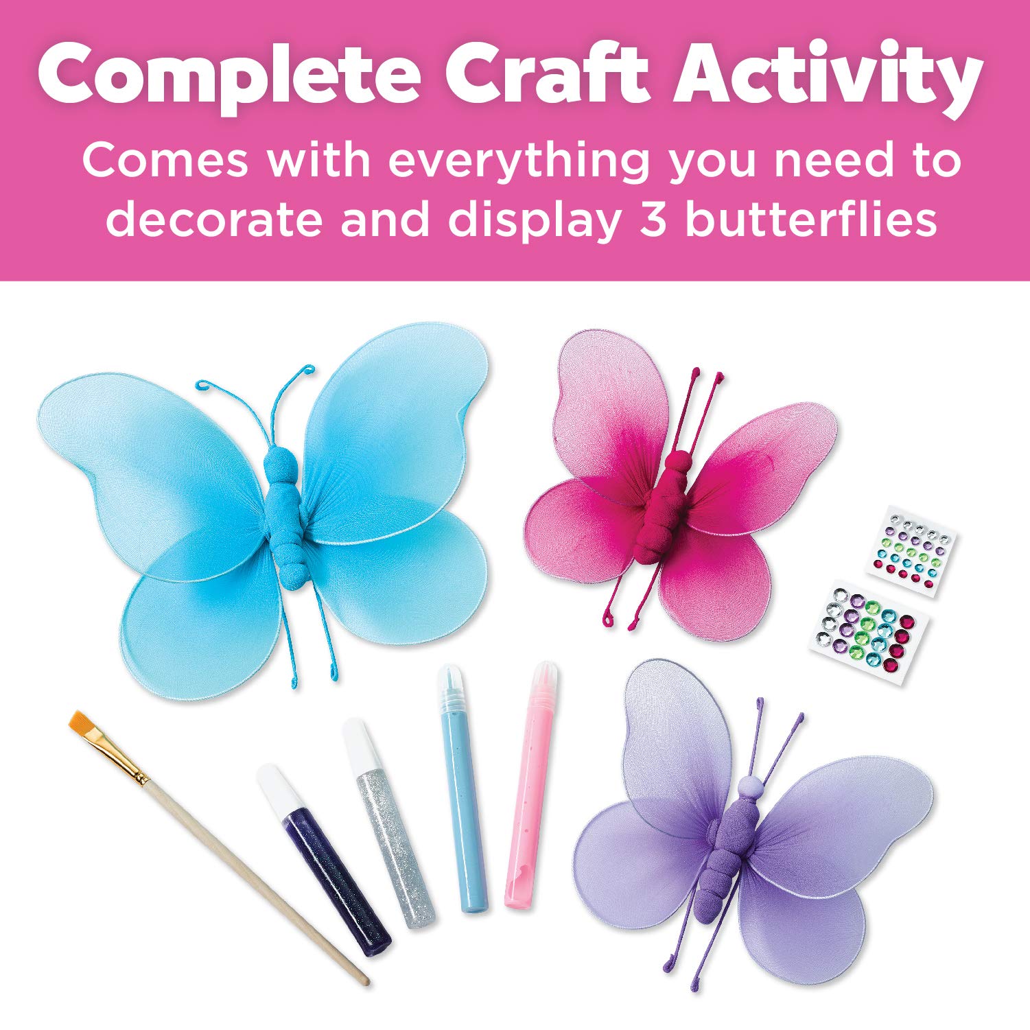 Creativity for Kids Beautiful Butterflies - Make Your Own Butterfly Wall Art & Decor (Packaging May Vary)