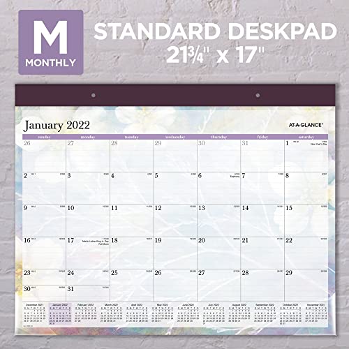 AT-A-GLANCE 2022 Desk Calendar by AT-A-GLANCE, Monthly Desk Pad, 21-3/4" x 17", Standard, Dreams (SK83-704)