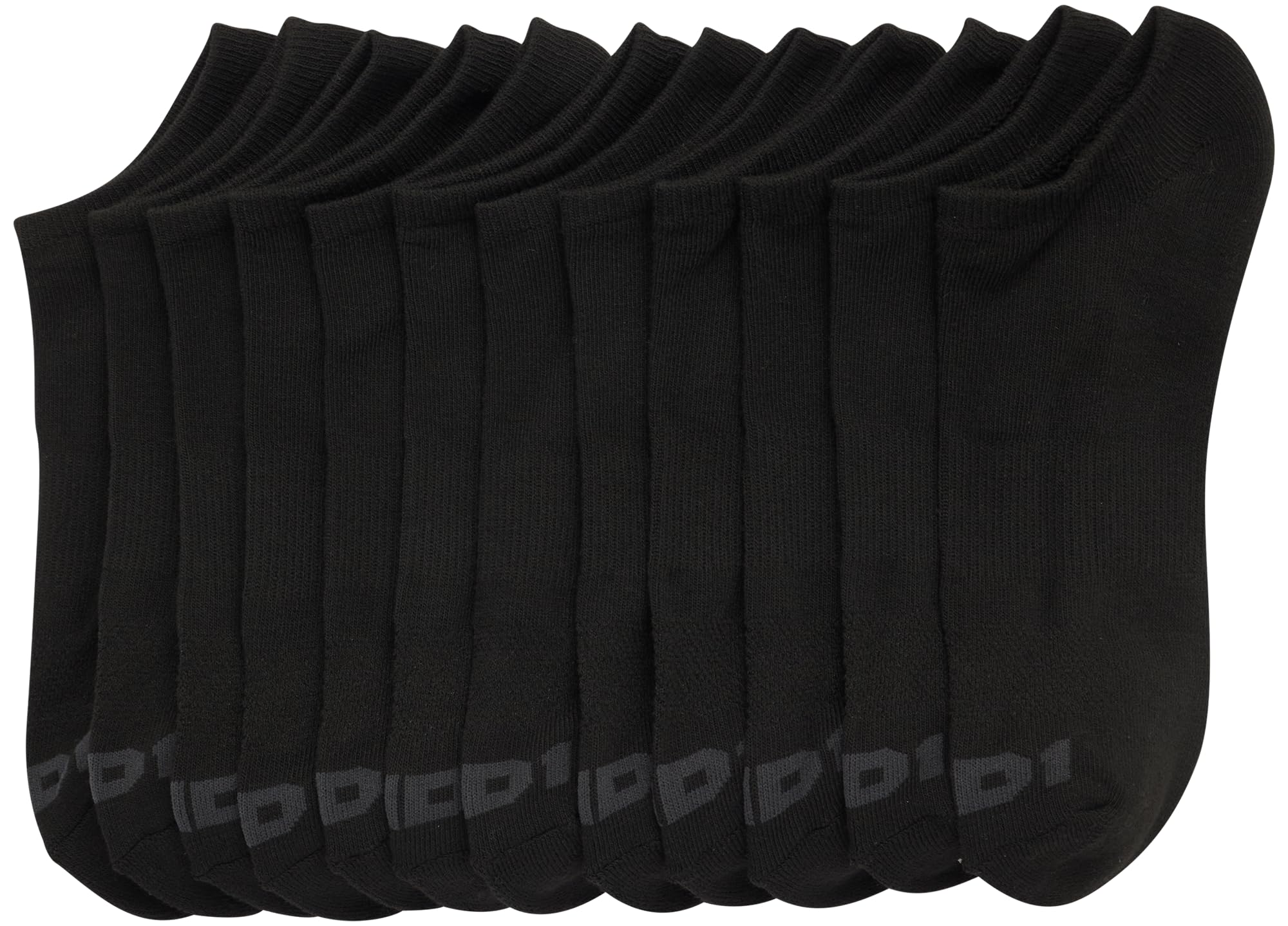 AND1 Men's Athletic Arch Compression Cushion Comfort No Show Socks (12 Pack), Size 6-12.5, Black