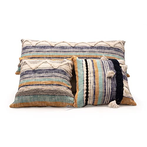 LR Home Donna Throw Pillow, 18" x 18", Blue/Multi