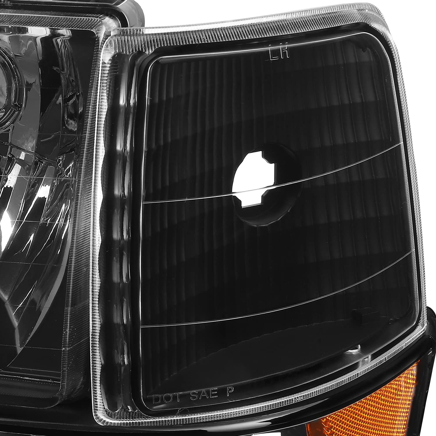 AKKON - For 92-96 Ford Bronco F150 F250 F350 OE Style Black Housing Headlights + Corner Signal Lights