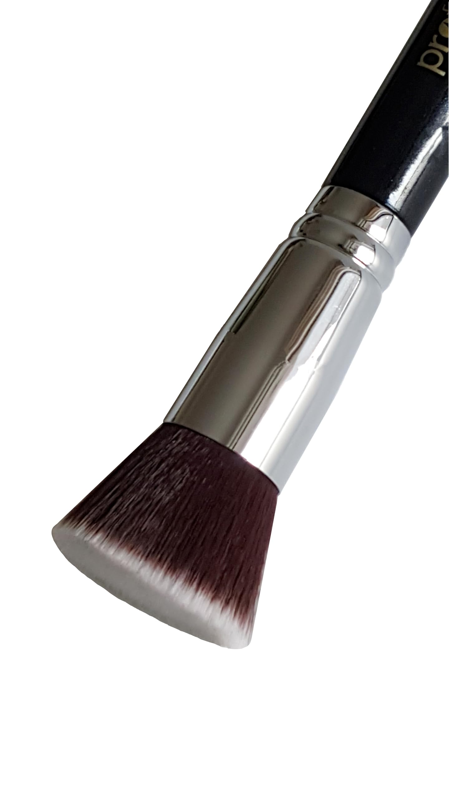 Mypreface Synthetic Blush and Bronzer Brush - Angled Kabuki Makeup Brush: Premium Foundation Brush Perfect for Face Contouring and Highlighting with Creams and Powders (Black)
