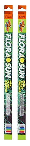 Zoo Med (2 Pack Flora Sun Plant Growth Bulb T8 15 Watts, 18-Inch