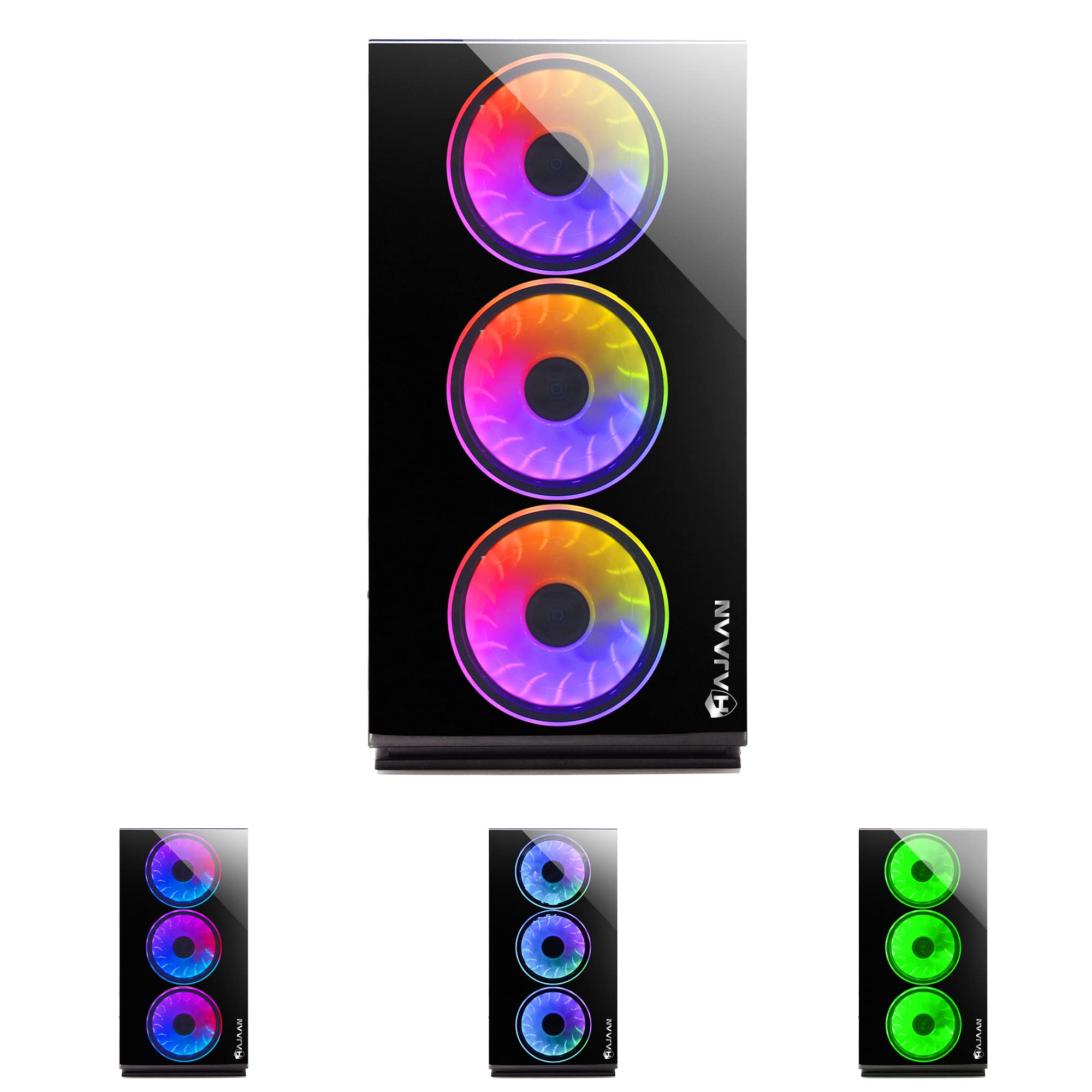 HAJAAN Breeze Gaming Desktop Tower PC with 24 Inch Gaming Monitor- Intel Core i3-10100F Processor 3.6GHz, 16GB DDR4 RAM, 512GB SSD, GeForce GT 1030 2GB, Gaming Headset, Windows 11 Pro