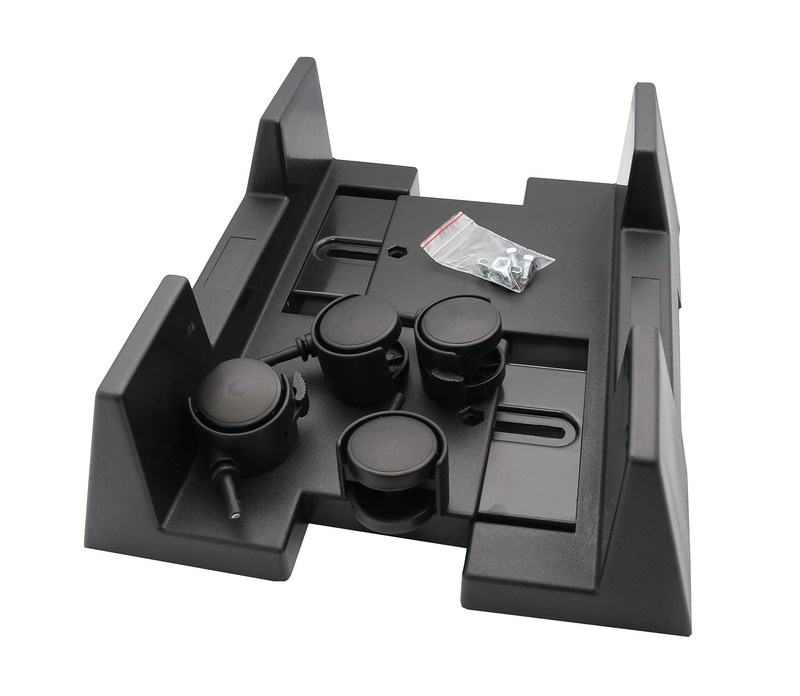 IO CREST Mobile Desktop Tower Computer Floor Stand Rolling Caster Wheels with Support Walls and Adjustable Width from 6" to 10"