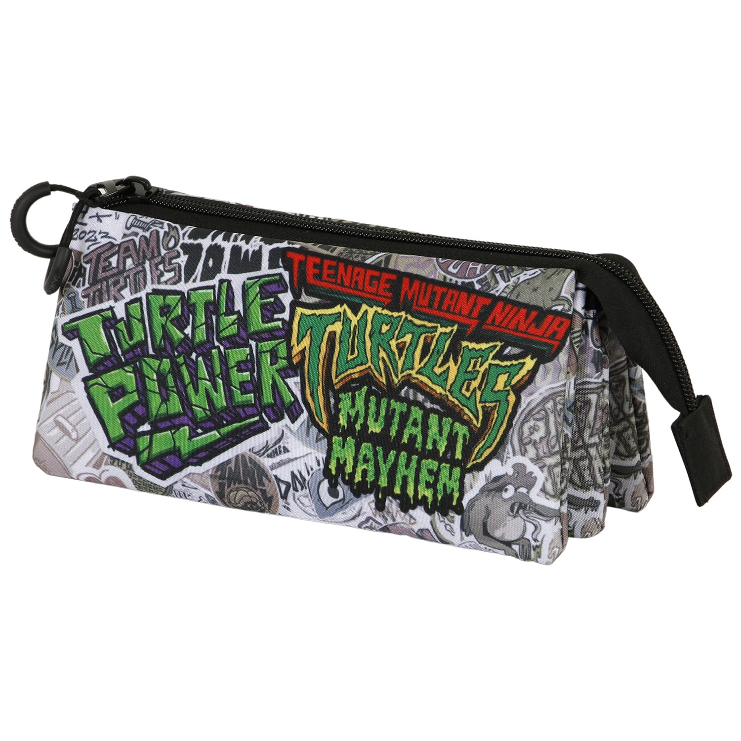 Karactermania Ninja Turtles Pizza Time-FAN Triple Pencil Case 2.0, Multicolour, 23 x 11 cm, Multicolour, One Size, FAN Triple Pencil Case 2.0 Pizza Time
