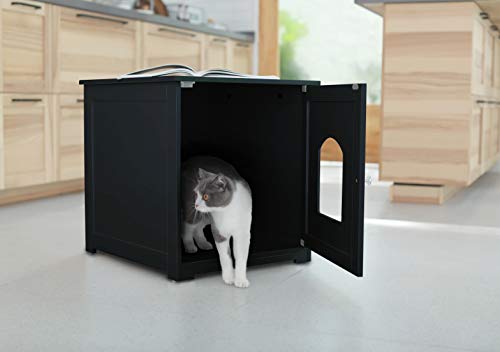 zoovilla Kitty Litter Loo – Hidden Litter Box Furniture, Black