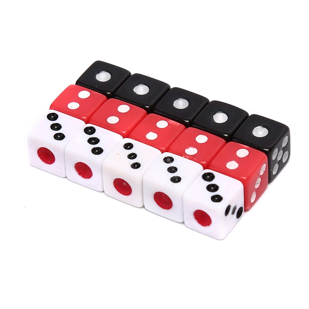 MONLEYTA 100 Pieces 8mm Acrylic Dice Gaming Dice Standard Six Sided Decider Board Game Dice Black