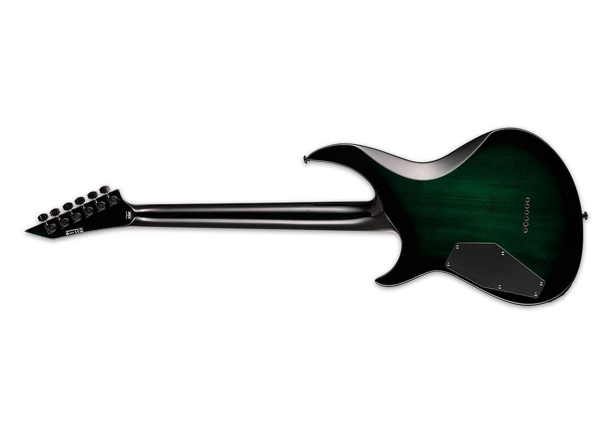 ESP 6 String LTD Deluxe H3-1000FR Electric Guitar, See Thru Black Sunburst, Right, (LH31000FRFMSTBLKSB)