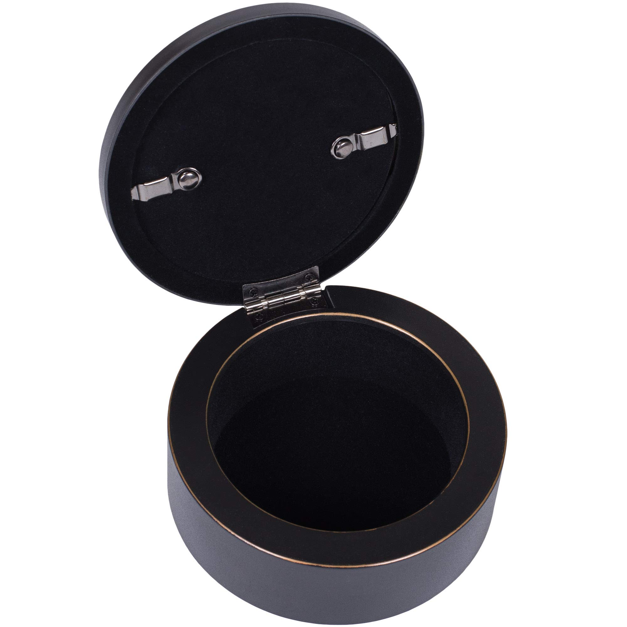 Cottage Garden Future Belongs to Those Who Believe Black Rope Trim Petite Round Jewelry and Keepsake Box