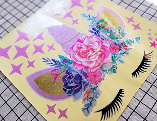 Mozamy Creative Unicorn Wall Decals Girls Wall Decals Nursery Wall Decor Girls Bedroom Decals Peel and Stick Wall Decals