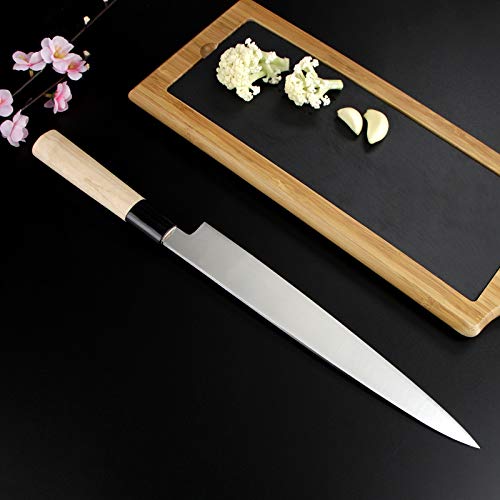 MSY BIGSUNNY Sashimi Sushi Knife 12 Inch Long Blade, Knife Slicer Razor Sharp for Fish Filleting