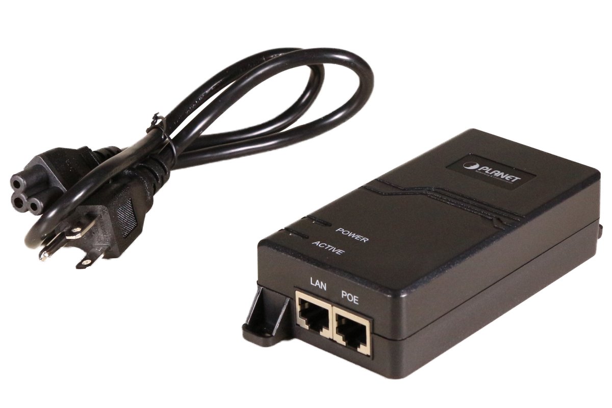 PLANET Gigabit PoE Injector, Adapter (60W, Integrated) | Single-Port, Ultra Power over Ethernet Injector, Network Distances up to 328 Feet | Use for IP Camera, More (POE-173)