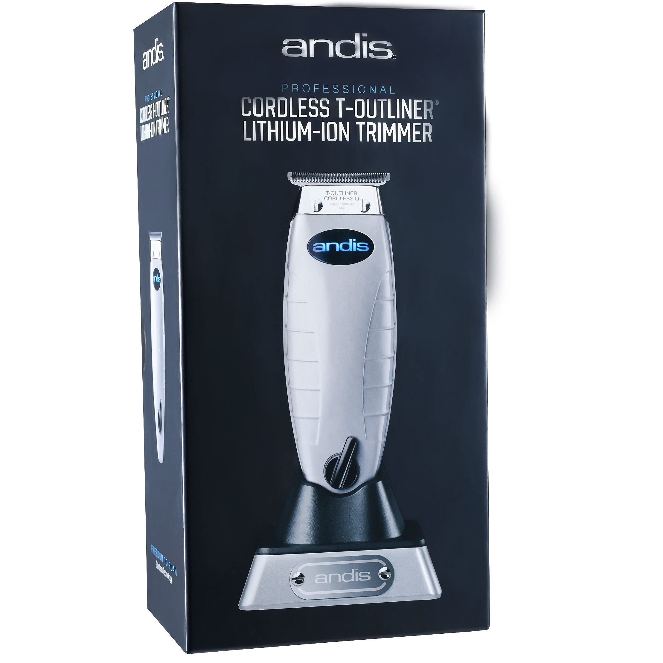Andis Professional T-Outliner Cordless T-Blade Trimmer (74000) - Bundled with KEPSE Neck Duster