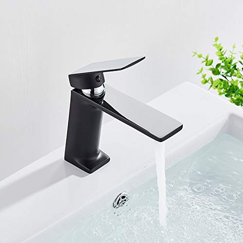 Sink Faucets, Faucets Faucets,Kitchen Faucet Black Basin Faucet Bathroom Sink Faucet Chrome Faucet Basin Taps Deck V-intage Wash Hot Cold Water Mixer Tap Crane Bath Faucet/Gold ( Color : Black with Ch